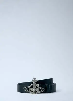 VIVIENNE WESTWOOD Orb Buckle Leather Belt - Black