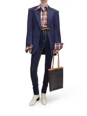 Celine Medium Flat Shopper In Triomphe Fabric - Multicolor