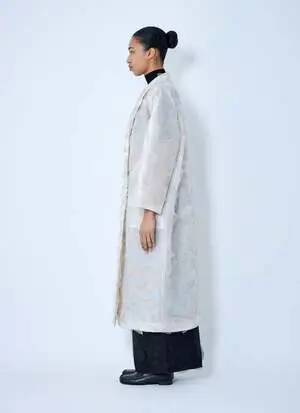 Max Mara Double-breasted Long Silk Coat - Cream