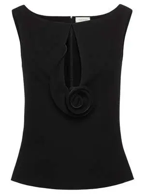 Magda Butrym Sleeveless Top With Flower Detail - Black
