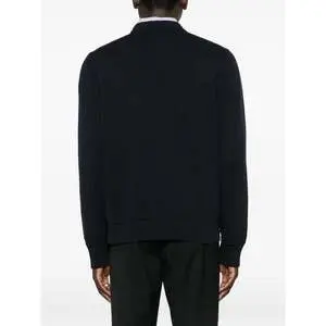 Gucci Dark Tonal Logo Ribbed Knit Crew Neck Long Sleeve Sweater