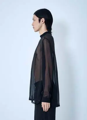Rick Owens Sheer Panel Silk Shirt