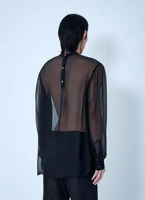 Rick Owens Sheer Panel Silk Shirt