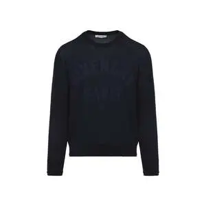 Givenchy Navy Cotton Pullover With Tonal Logo Embroidery - Blue