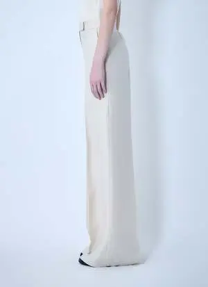 Max Mara Badesse Tailored Linen Wide-leg Pants - Cream