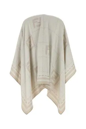 Fendi Embroidered Wool Cape
