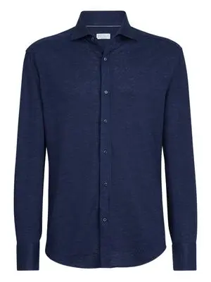 Brunello Cucinelli Linen And Cotton Blend Shirt - Multicolor