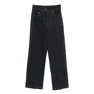 Max Mara High-waisted Wide-leg Trousers With Contrast Stitching
