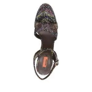 Missoni Platform Stiletto Sandals With Ankle Strap - Black