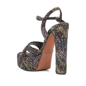 Missoni Platform Stiletto Sandals With Ankle Strap - Black
