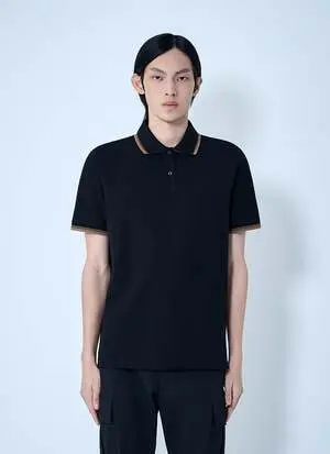 Moncler Polo Shirt With Ribbed Trims