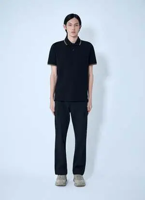 Moncler Polo Shirt With Ribbed Trims
