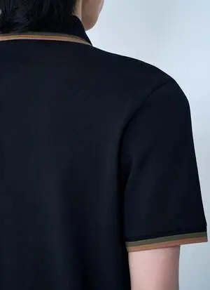 Moncler Polo Shirt With Ribbed Trims