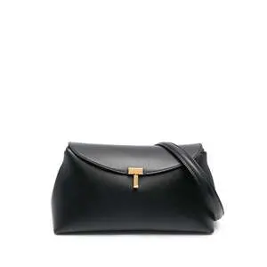 TOTEME Grained Calf Leather Clutch Bag With T-lock Fastening - Black
