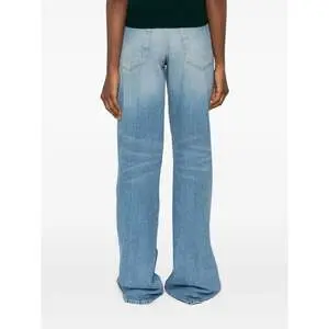 Gucci Denim Flared Jeans With Horsebit Detail - Blue