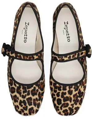 Repetto Leopard Print Calfskin Ballerina Flats