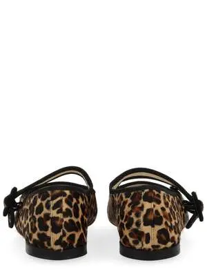 Repetto Leopard Print Calfskin Ballerina Flats - Multicolor