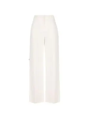 Fendi Cotton Trousers With Embroidered Logo Belt Loops - Multicolor