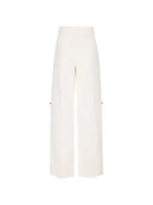 Fendi Cotton Trousers With Embroidered Logo Belt Loops - Multicolor
