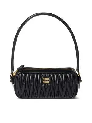 Miu Miu Nappa Matelass Pouch - Black