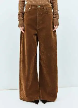 Sportmax Flocked Denim Wide Pants