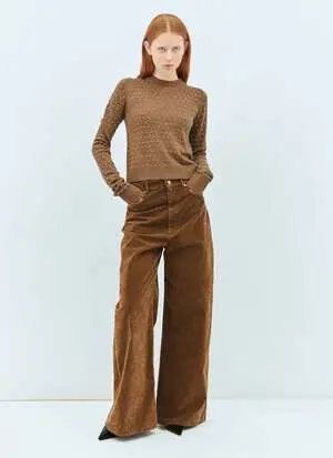 Sportmax Flocked Denim Wide Pants