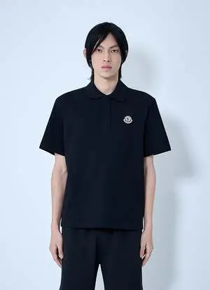 Moncler Embroidered Logo Polo Shirt - Black