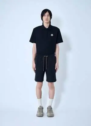 Moncler Embroidered Logo Polo Shirt - Black