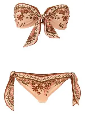 Zimmermann Aster Bikini Two Piece, Halterneck, High Rise - Pink