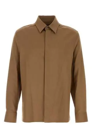 Fendi Camel Wool Shirt - Brown