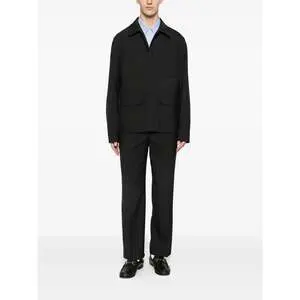 Gucci Grey Wool Logo Waistband Trousers