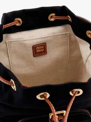 Miu Miu Hemp And Leather Backpack - Multicolor