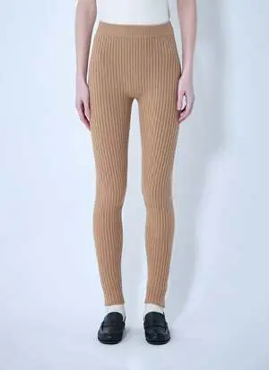 Max Mara Apogeo Ribbed Wool Knit Pants - Multicolor