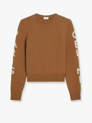Celine Wool Sweater With Logo Lettering - Multicolor