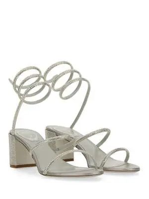 Rene Caovilla Cleo Sandals With Crystals - Silver