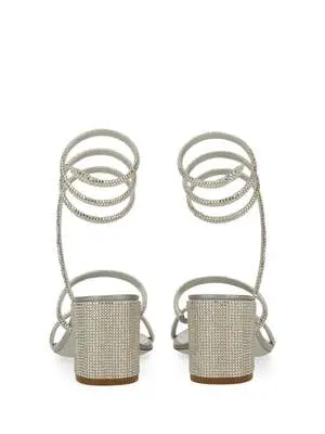Rene Caovilla Cleo Sandals With Crystals - Silver
