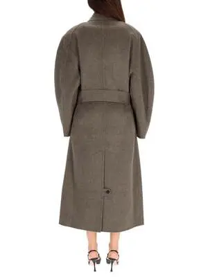 Jacquemus Curvios Trench Coat In Virgin Wool - Gray