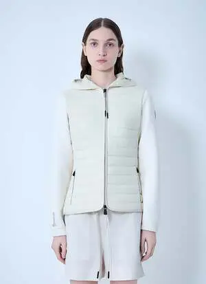Moncler Hooded Puffer Jacket With Quilted Paneling - White