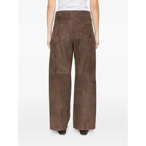 Max Mara High-waisted Wide-leg Trousers In Lambskin