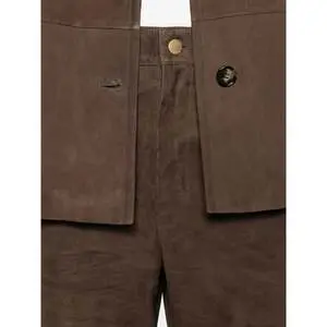 Max Mara High-waisted Wide-leg Trousers In Lambskin