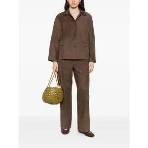 Max Mara High-waisted Wide-leg Trousers In Lambskin