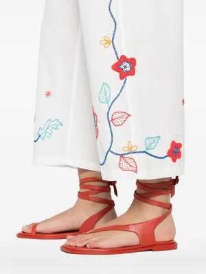 FORTE_FORTE Embroidered Cotton Cropped Trousers