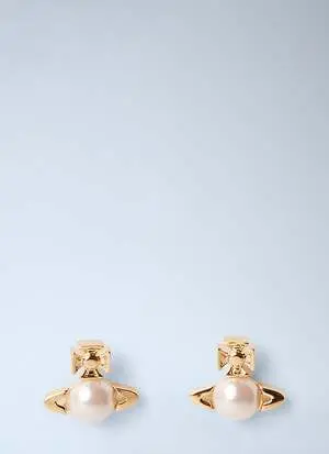 VIVIENNE WESTWOOD Balbina Orb Motif Stud Earrings With Faux Pearl - Gold