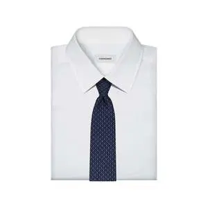 FERRAGAMO Geometric Pattern Silk Neck Tie - Blue