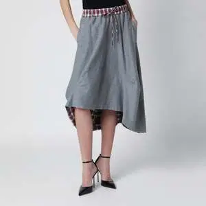 VIVIENNE WESTWOOD Grey Cotton Skirt With Asymmetrical Hem
