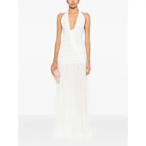 Christopher Esber Pleated Halterneck Drop-waist Gown