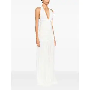 Christopher Esber Pleated Halterneck Drop-waist Gown