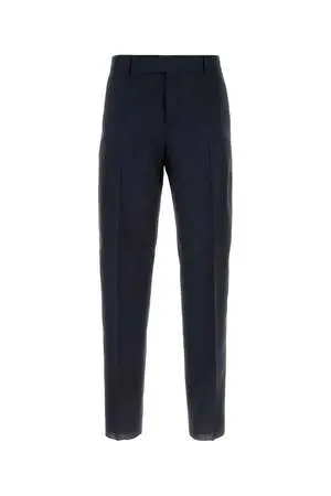 Fendi Navy Twill Tailored Trousers - Blue