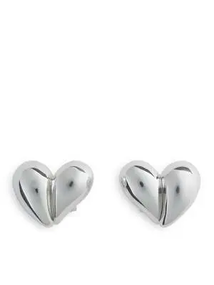 Bottega Veneta Sterling Drop Clip Earrings - Silver