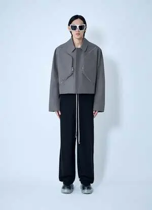 Rick Owens Cropped Zip Jacket - Gray